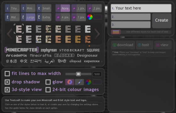 Textcraft - Votre texte avec la police d'écriture de Minecraft ...