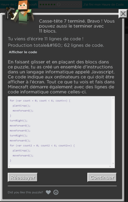 Code.org / Hour of Code Minecraft : apprendre à coder grâce à Minecraft ...