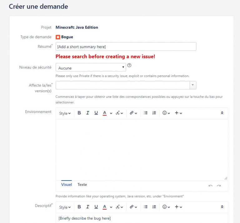 Minecraft : Comment signaler un bug à Mojang ? - Minecraft.fr