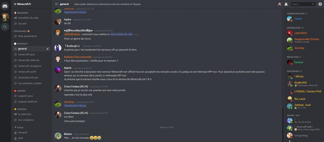 Discord Minecraft : Serveur Officiel de Minecraft.fr