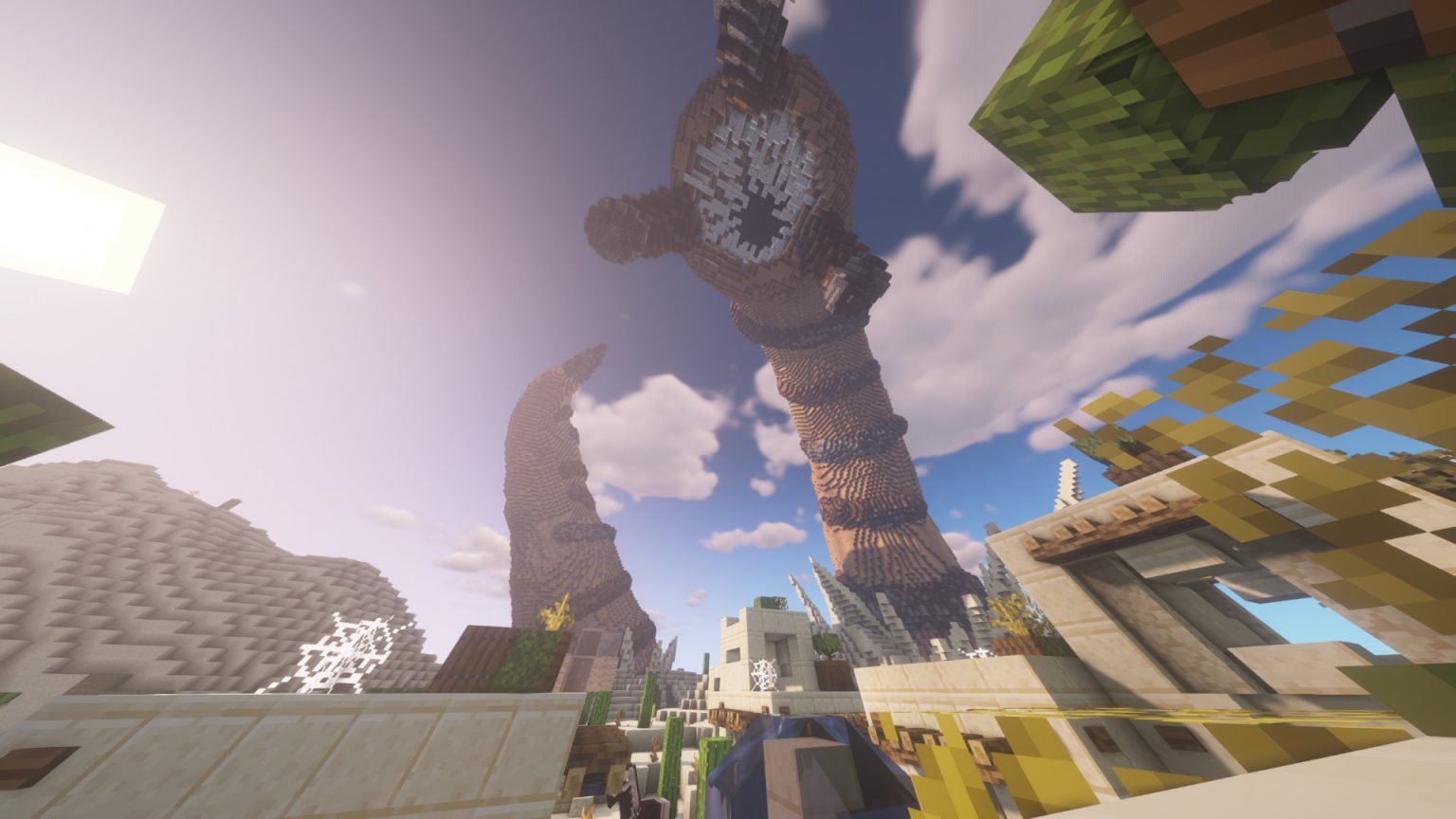 Minecraft : un joueur a créé un gigantesque ver des sables attaquant ...