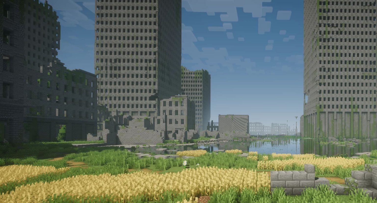 Une fantastique cité abandonnée construite dans Minecraft - Minecraft.fr