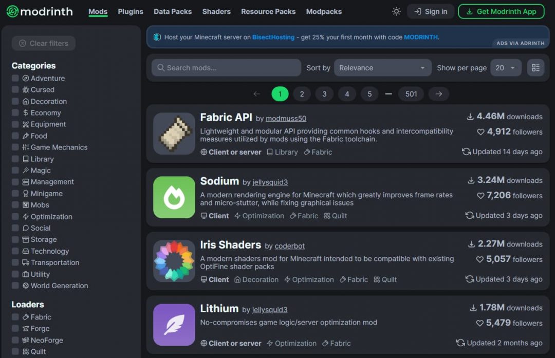 Modrinth : Une alternative prometteuse à Curseforge pour les mods et ...