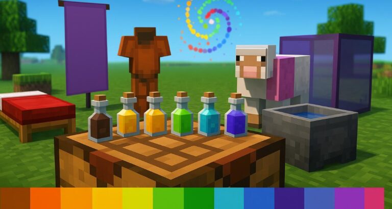 Colorants et Teintures Minecraft – Guide complet par couleur | Minecraft.fr